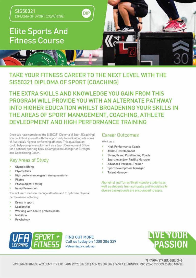 Diploma of Sport (Coaching) - VFA Learning